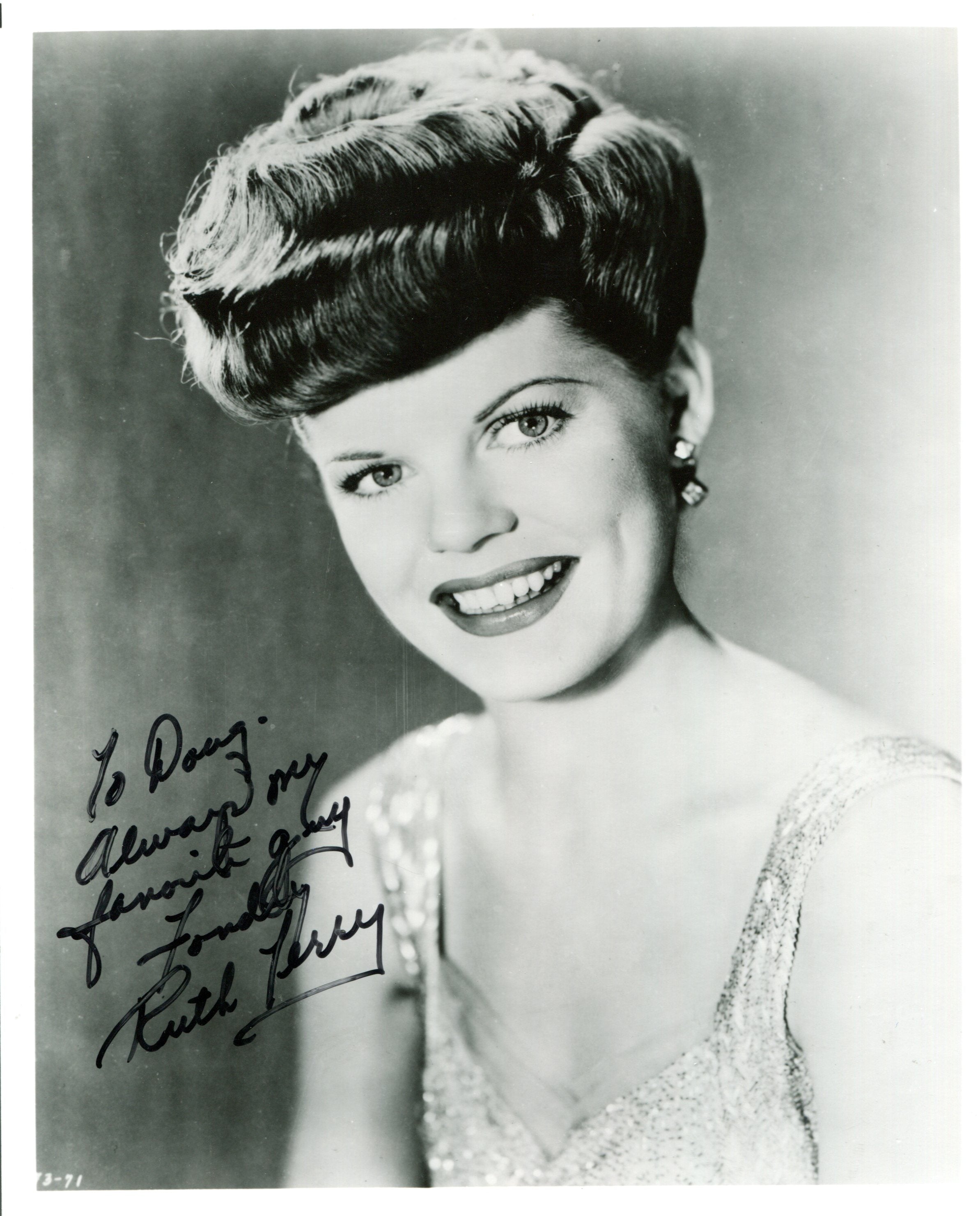 Ruth Terry Autographed Black & White 8x10 Photo | Hollywood Collectibles