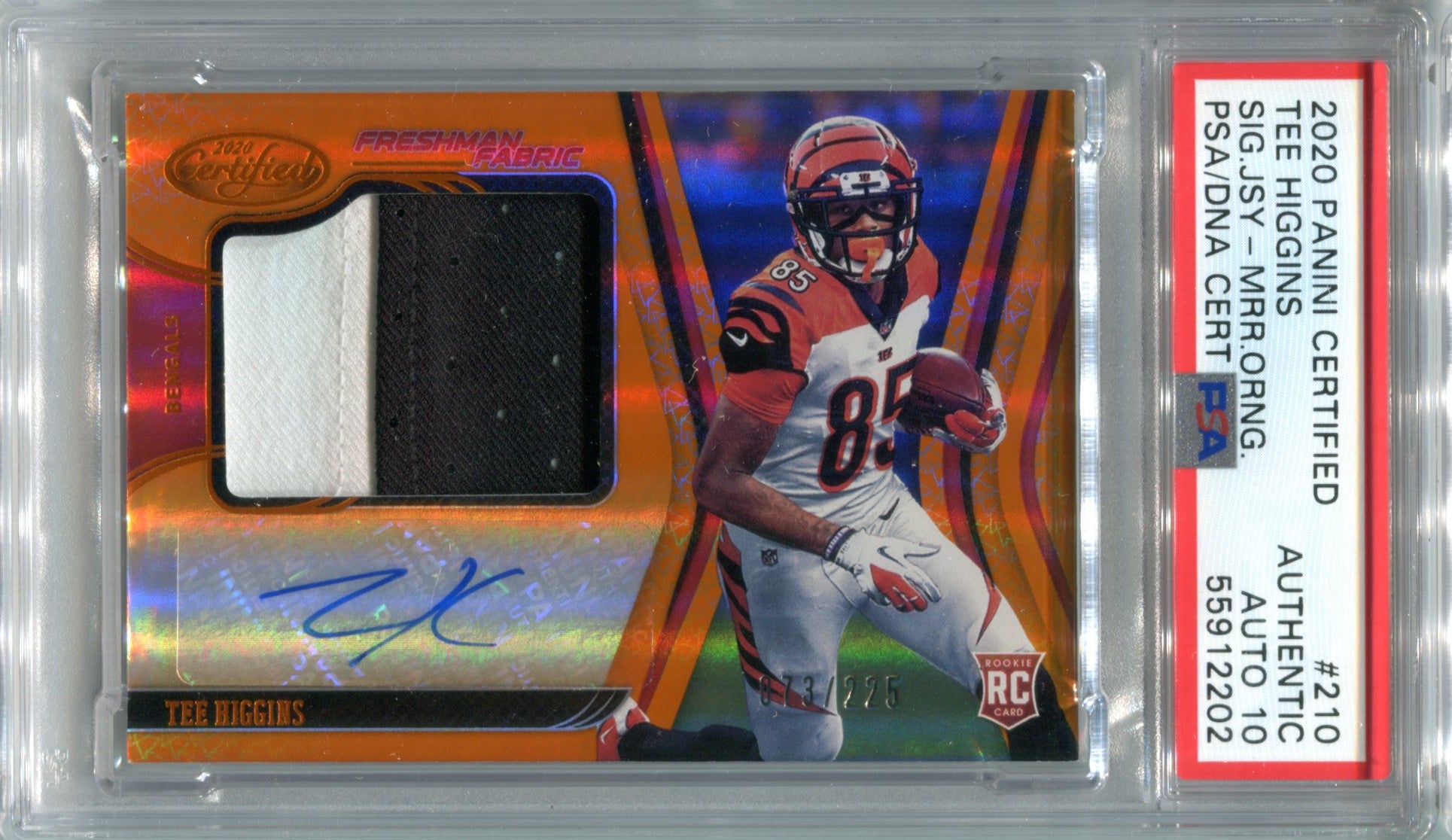 Tee Higgins 2020 Certified Orange Mirror Autographed Rookie Jersey Car ...