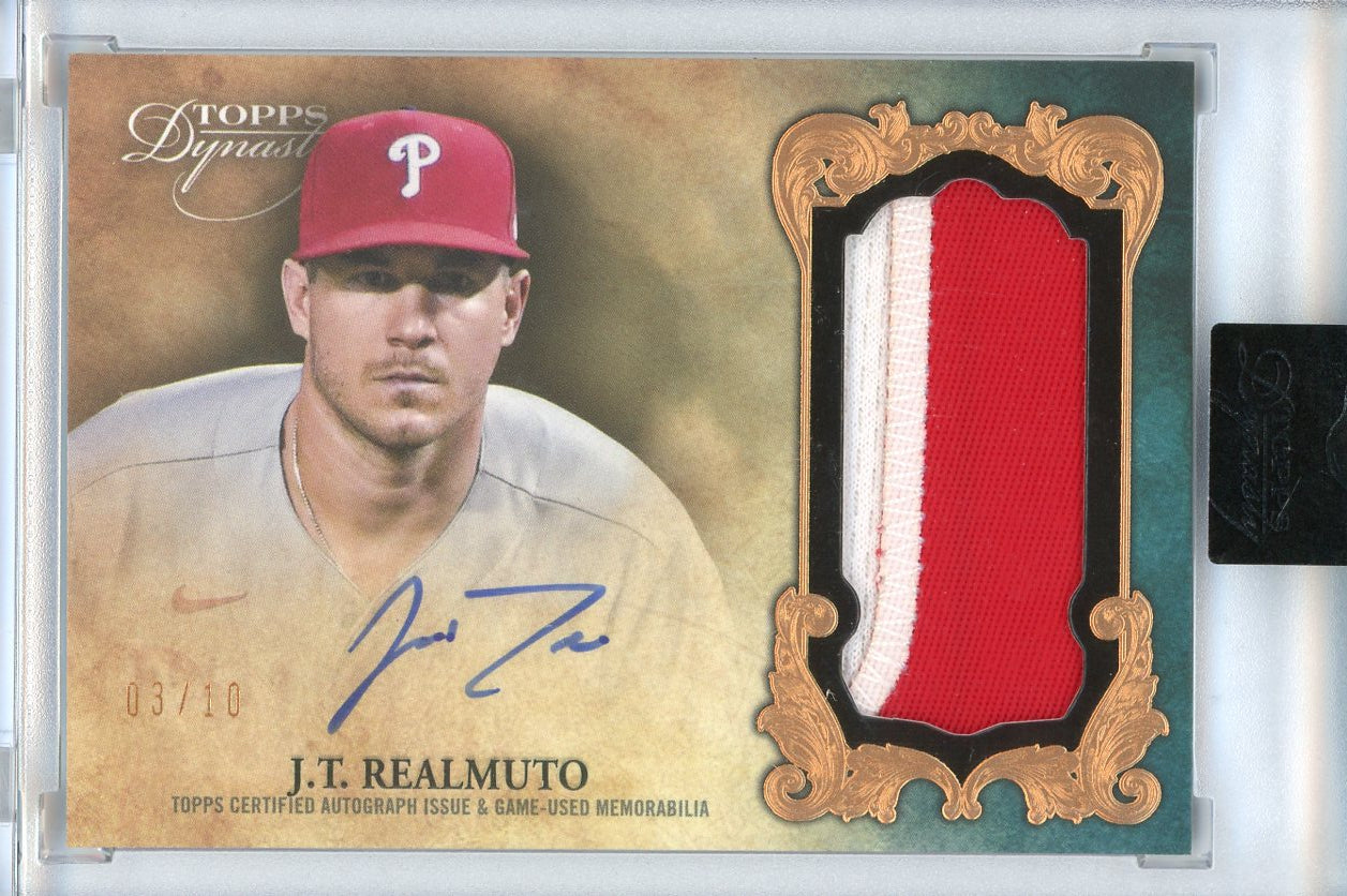 JT Realmuto Autographed 2021 Topps Dynasty Encased Patch Card #DAP-JTR ...