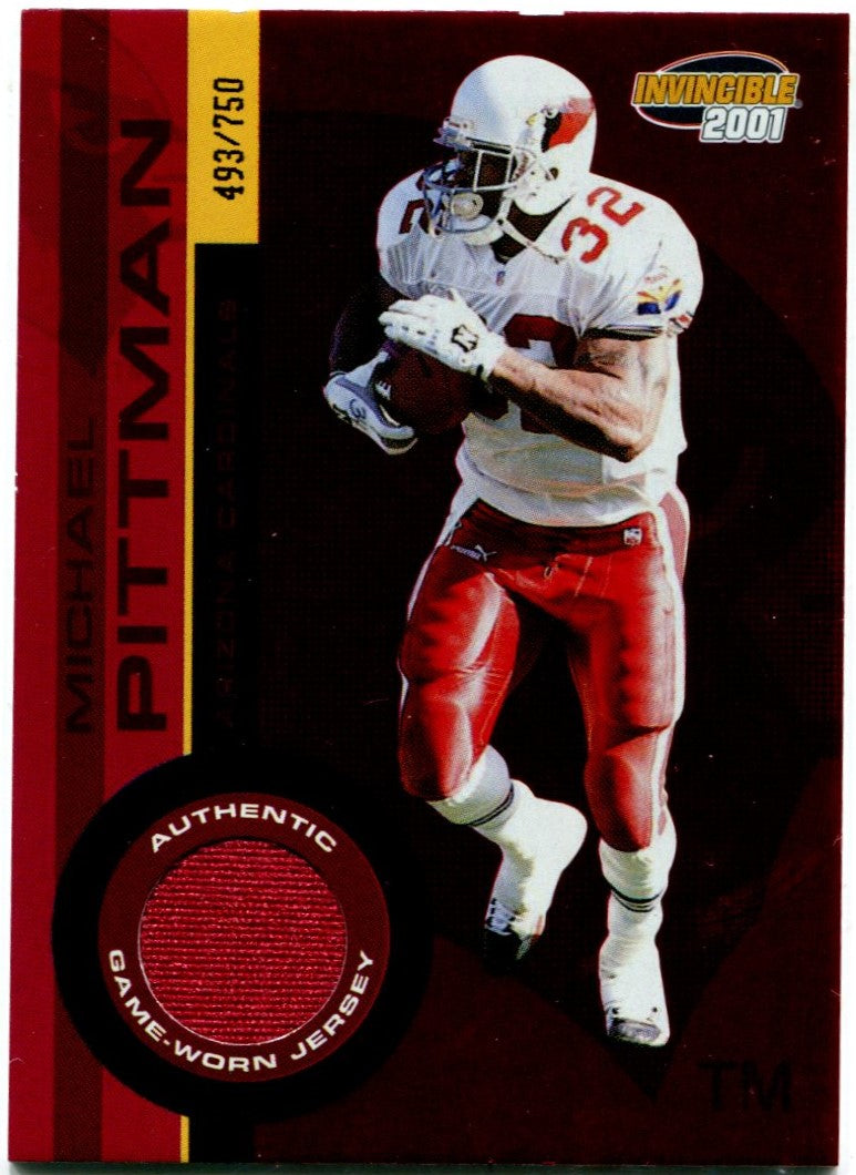 Michael Pittman Invincible 2001 Authentic Game Worn Jersey Card ...