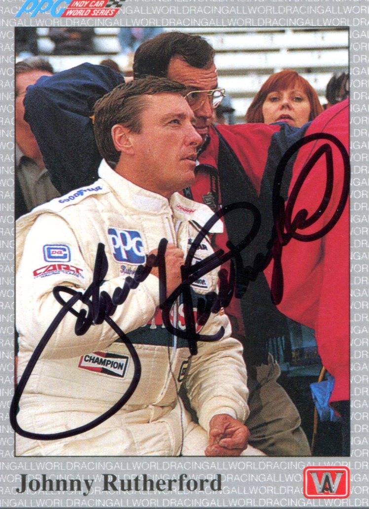 Johnny Rutherford Autographed 1991 PPG Card | Hollywood Collectibles