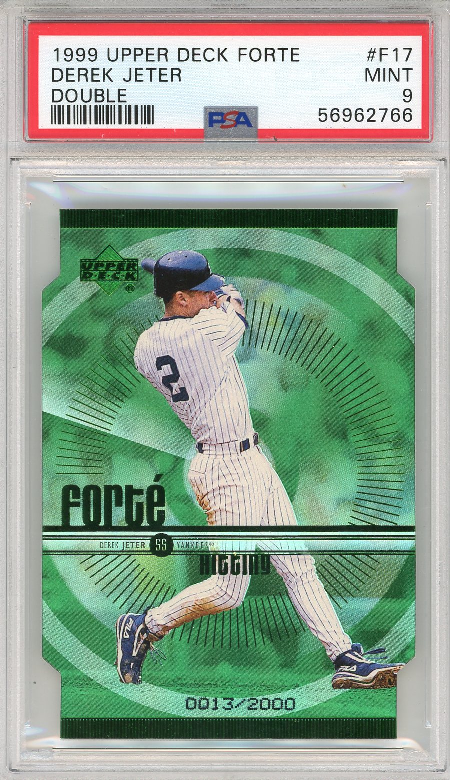 Derek Jeter 1999 Upper Deck Forte Double Die Cut Card #F17 (PSA ...