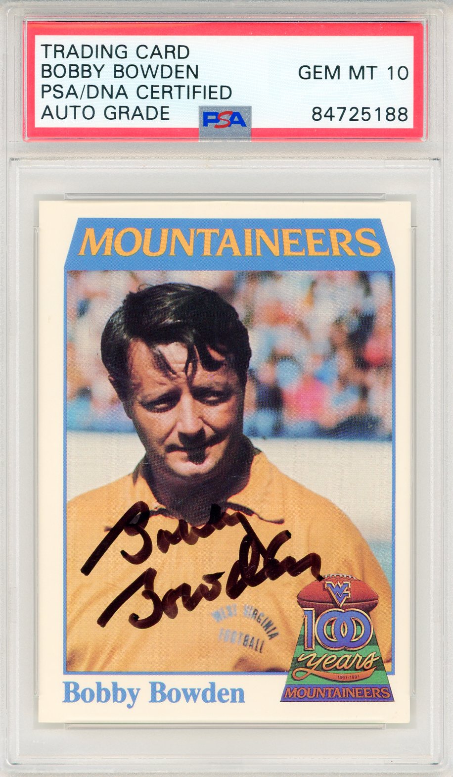 Bobby Bowden Autographed 1991 College Classics Card (PSA Auto Gem MT 1 ...