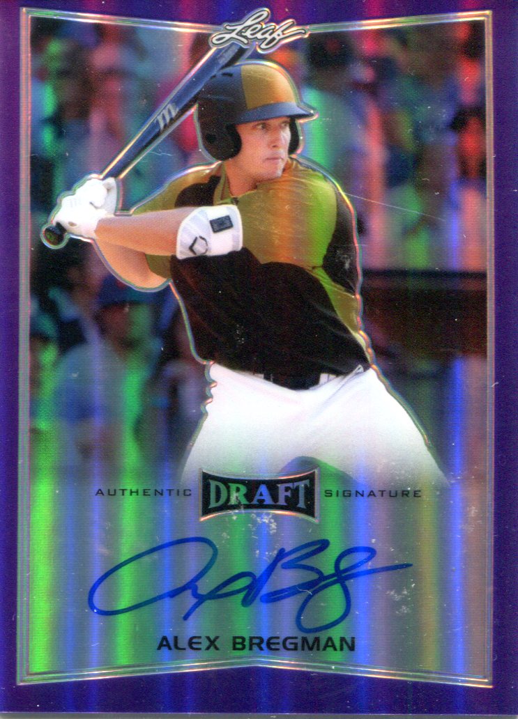 Alex Bregman Autographed 2016 Leaf Draft Purple Card | Hollywood ...