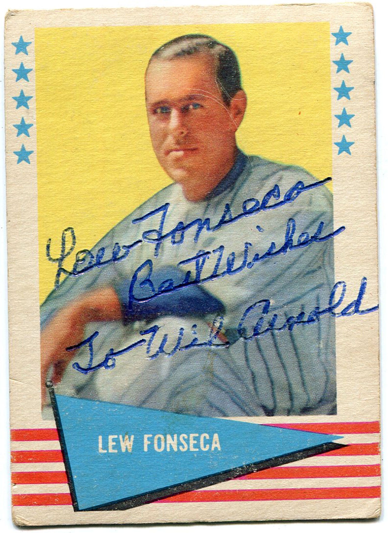 Lew Fonseca Autographed 1961 Fleer Card | Hollywood Collectibles