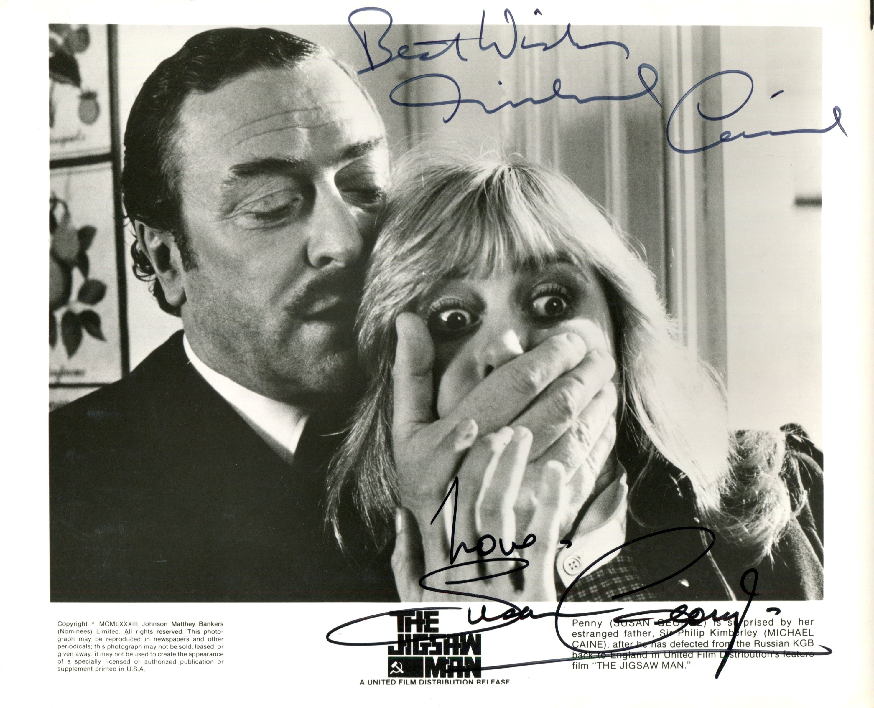 Michael Caine & Susan George Autographed 8x10 Photo | Hollywood ...