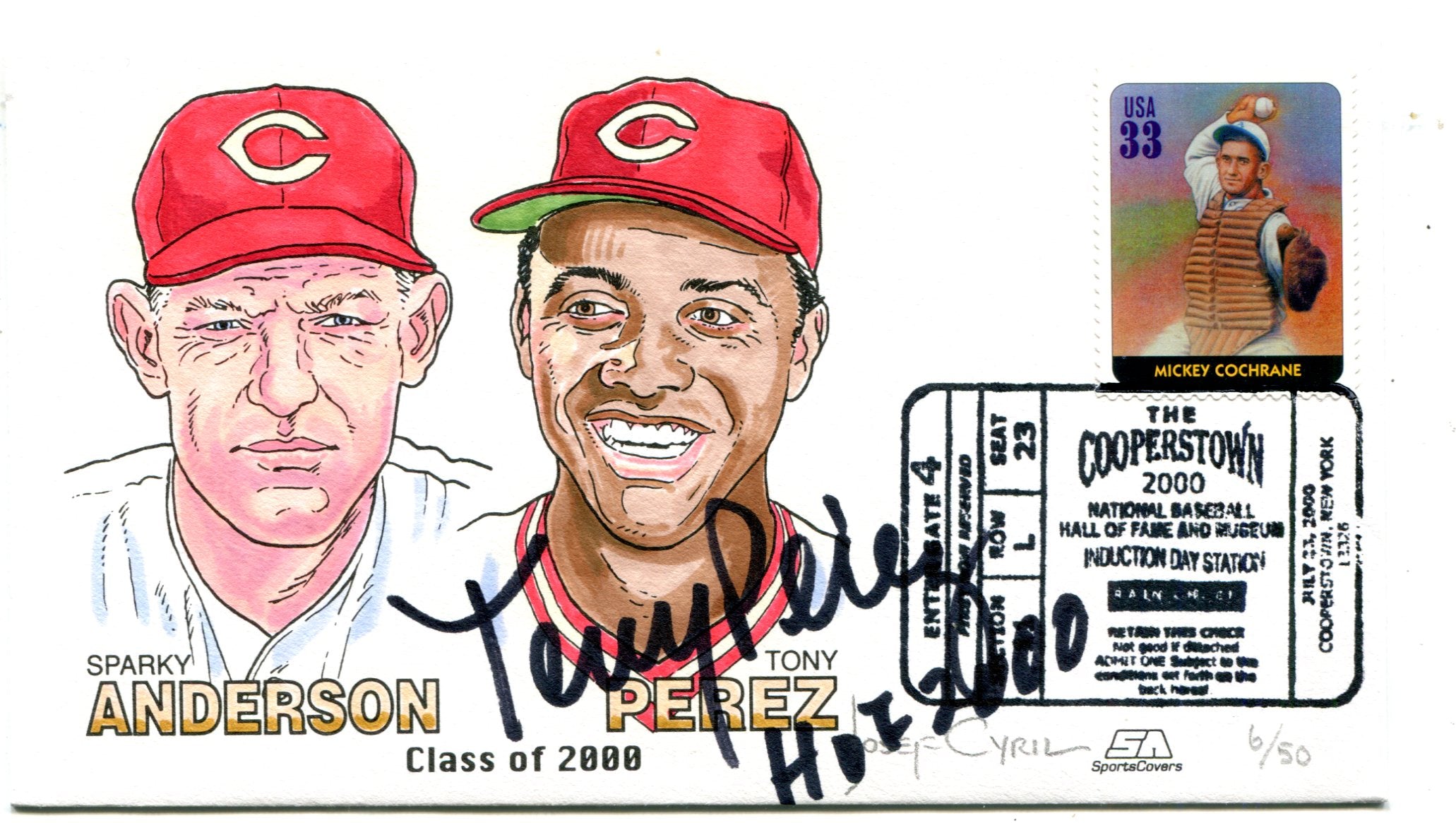 Tony Perez The Cooperstown 2000 Autographed First Day Cover | Hollywood ...