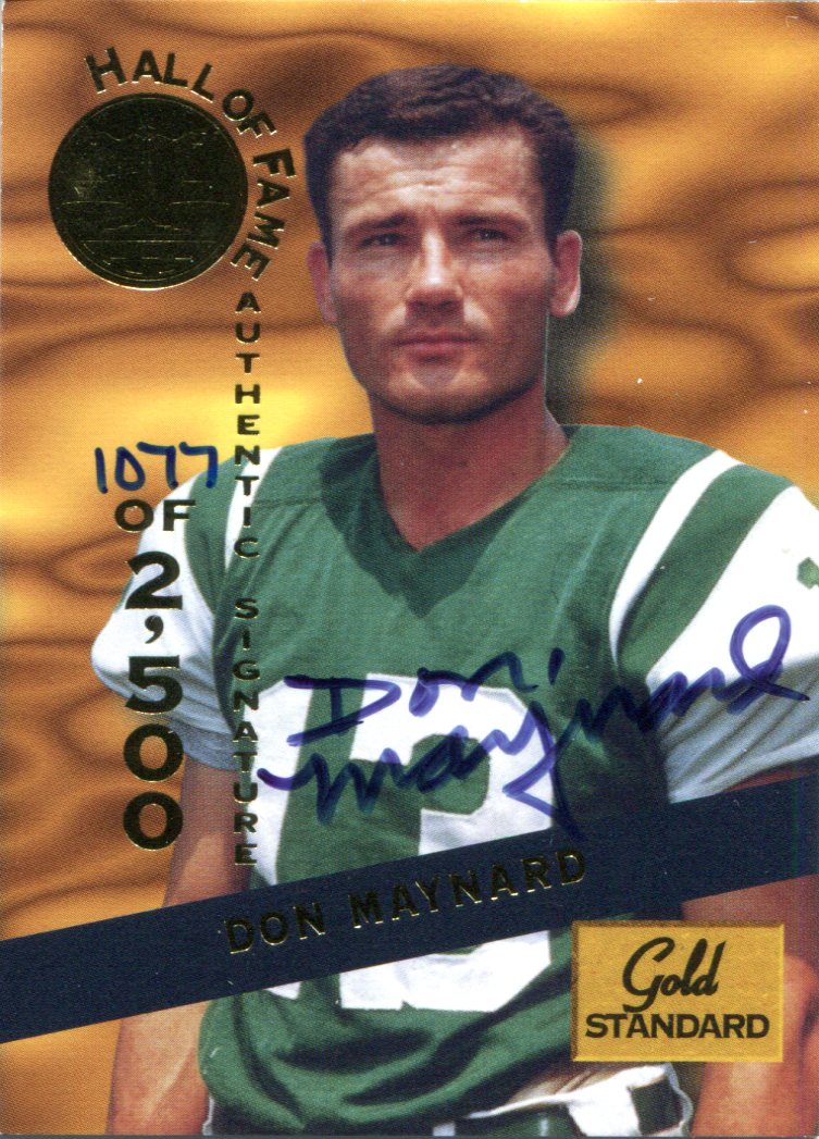 Don Maynard Autographed 1994 Signature Rookies Gold Standard Card ...