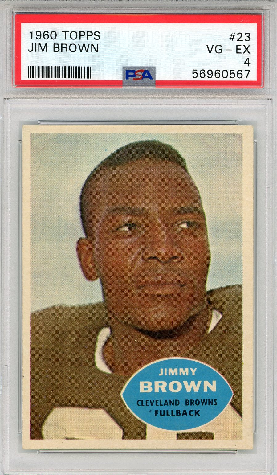 Jim Brown 1960 Topps Card #23 (PSA) | Hollywood Collectibles