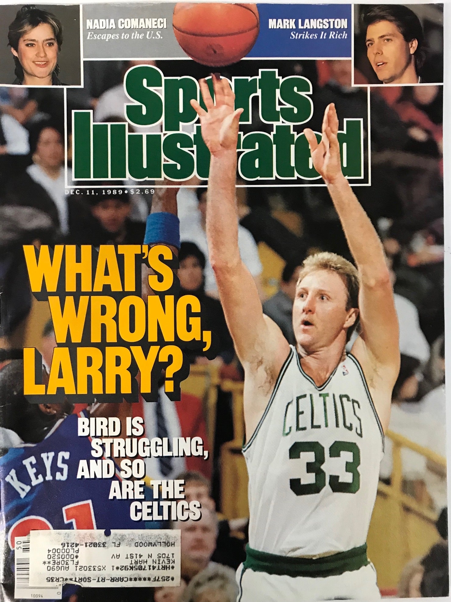 Larry Bird Unsigned Sports Illustrated Magazine December 11 1989 ...