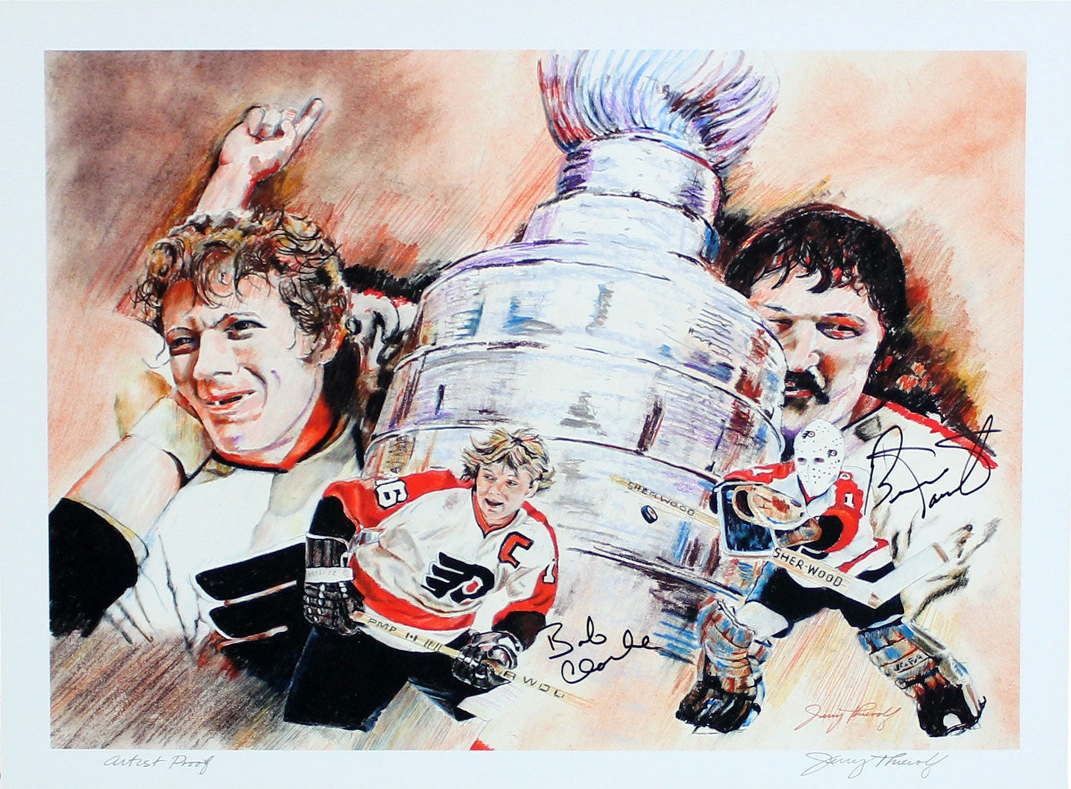 Bob Clarke & Bernie Parent Autographed Framed 16x20 Litho | Hollywood ...