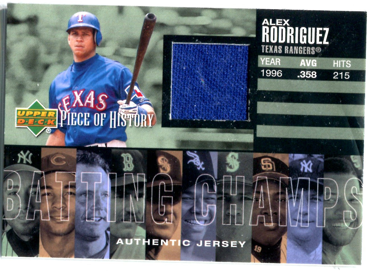 Alex Rodriguez 2002 Upper Deck Game-Used Jersey Card | Hollywood ...