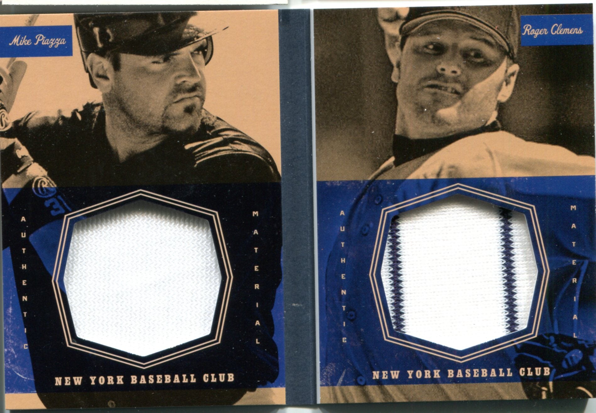 Mike Piazza & Roger Clemens 2013 America's Pastime Dual Exhibits Card ...