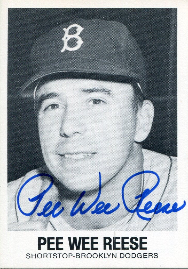 Pee Wee Reese Autographed 1977 TCMA Card | Hollywood Collectibles