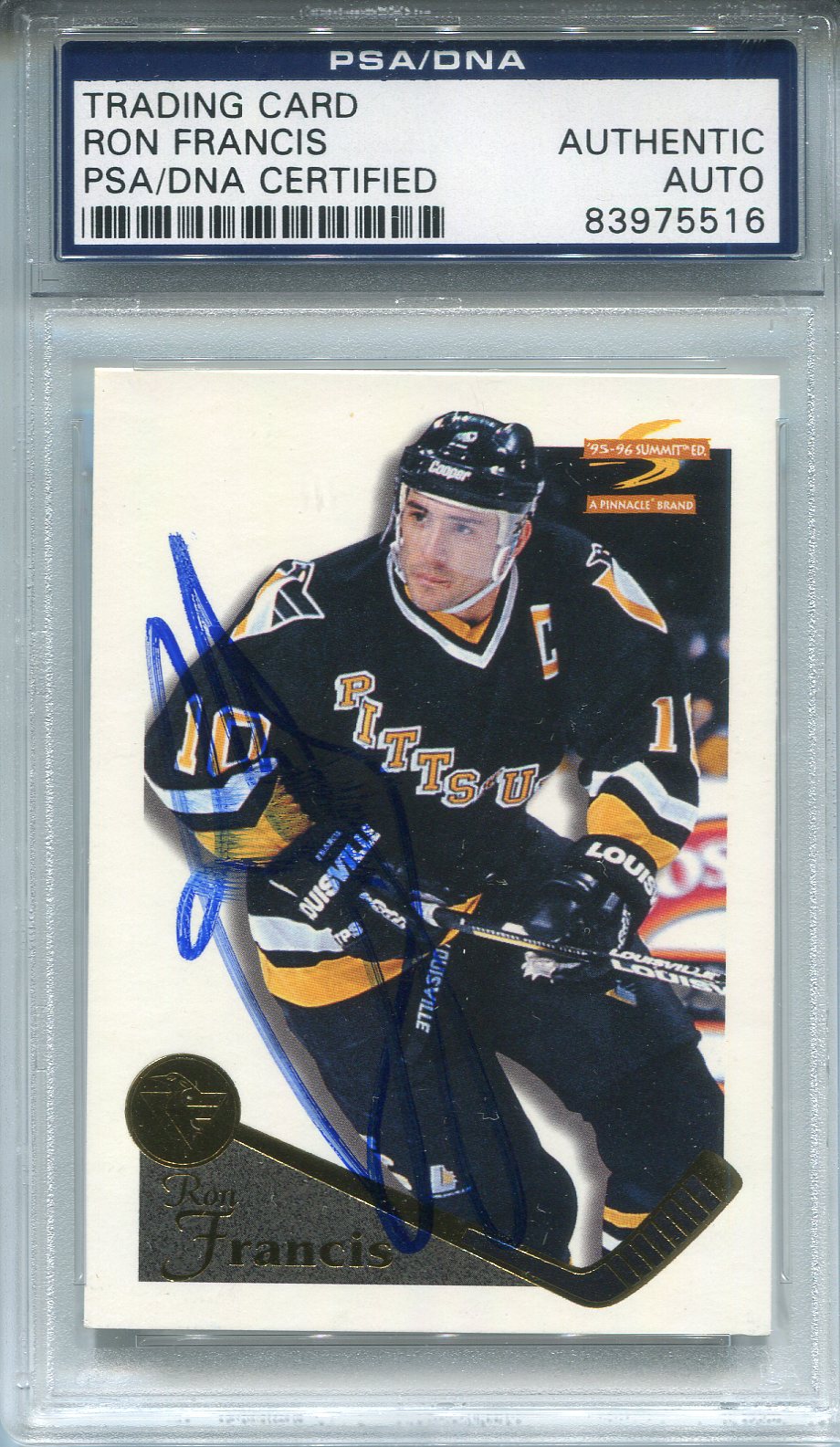 Ron Francis Autographed 1996 Pinnacle Card (PSA) | Hollywood Collectibles