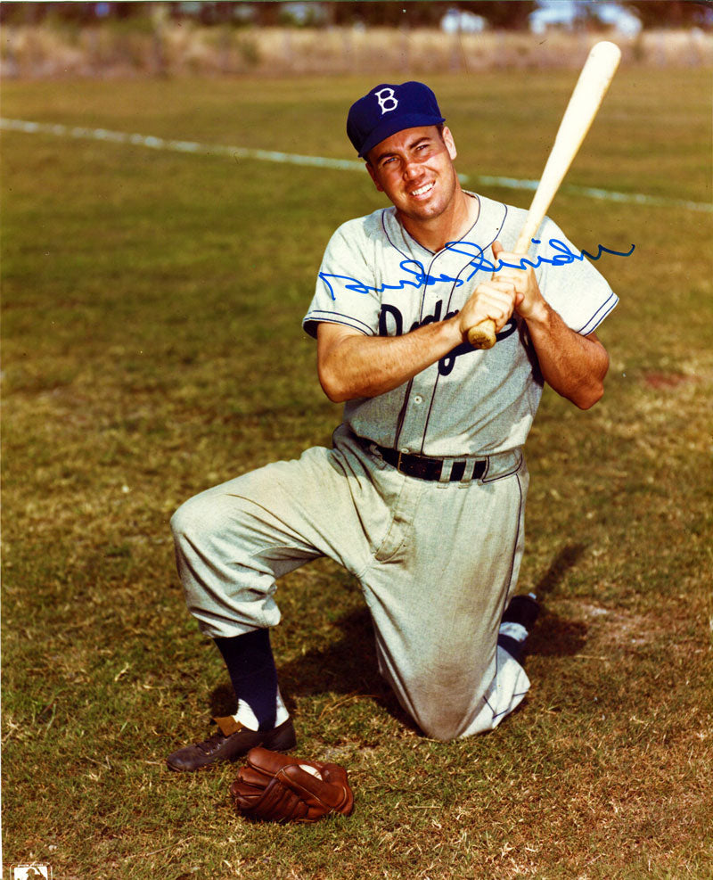 Duke Snider Autographed 8x10 Bat And Glove Photo | Hollywood Collectibles